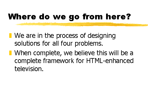 Where do we go from here?