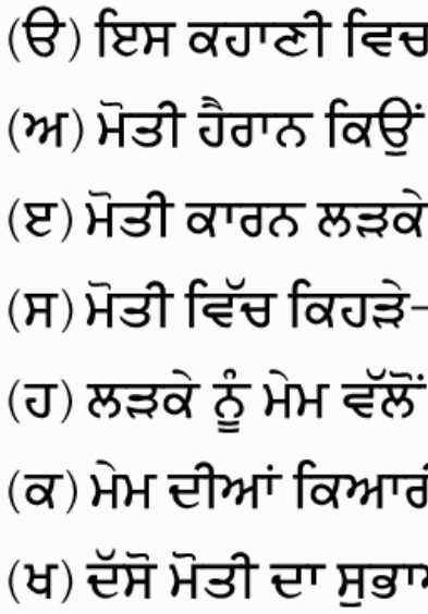 Gurmukhi Layout Requirements