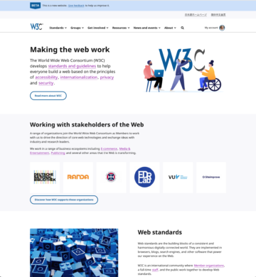 W3C launches beta of its new website | 2023 | Blog | W3C