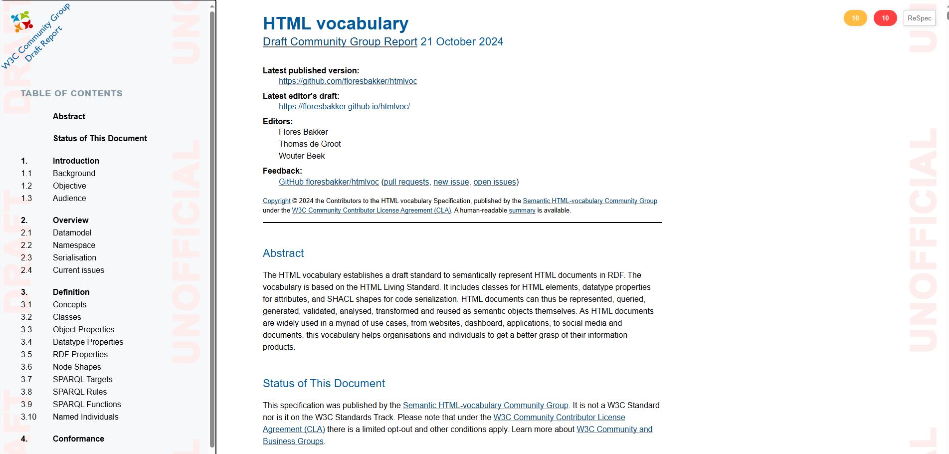 Semantic HTML-vocabulary Community Group