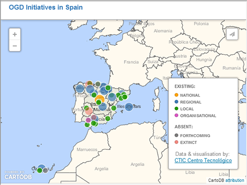 Mapa actualizado de las iniciativas Open Data en España | Open Data ...