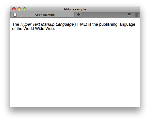HTML/Elements/abbr - W3C Wiki