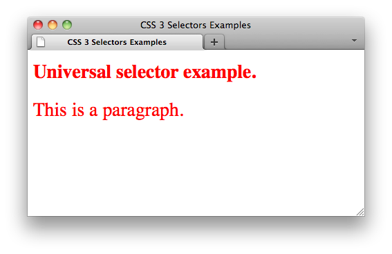 CSS Selectors universal Selector W3C Wiki